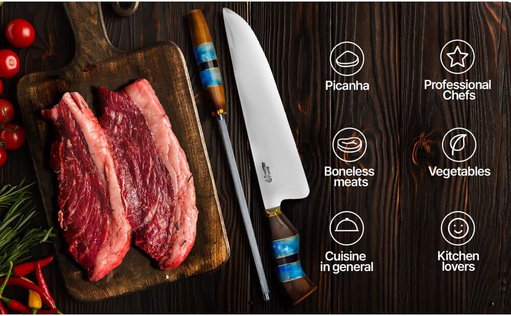 Brazilian Flame Chef's Knife - Picanha Set with Sharpener