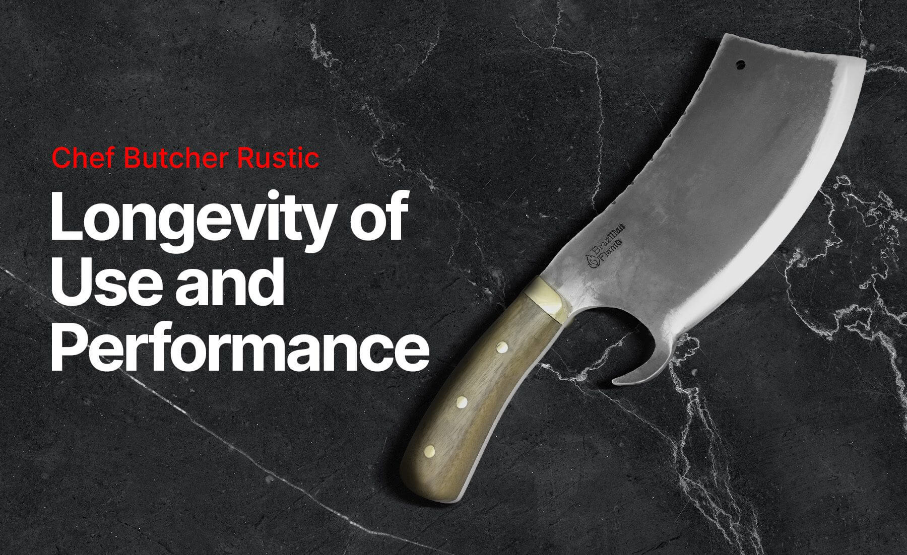 Brazilian Flame Chef's Cleaver - Rustic