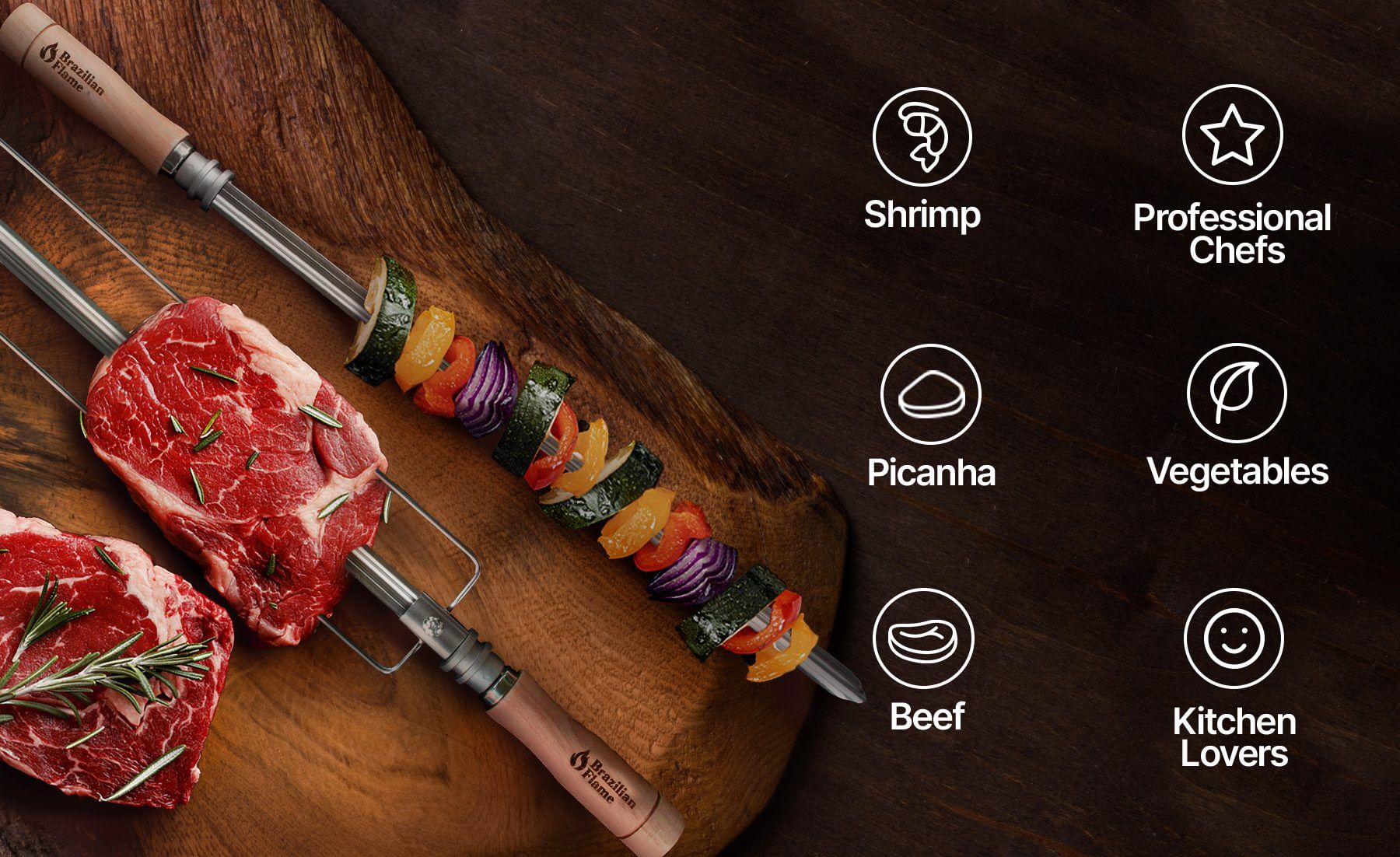 Brazilian Flame Barbecue Skewer - Single